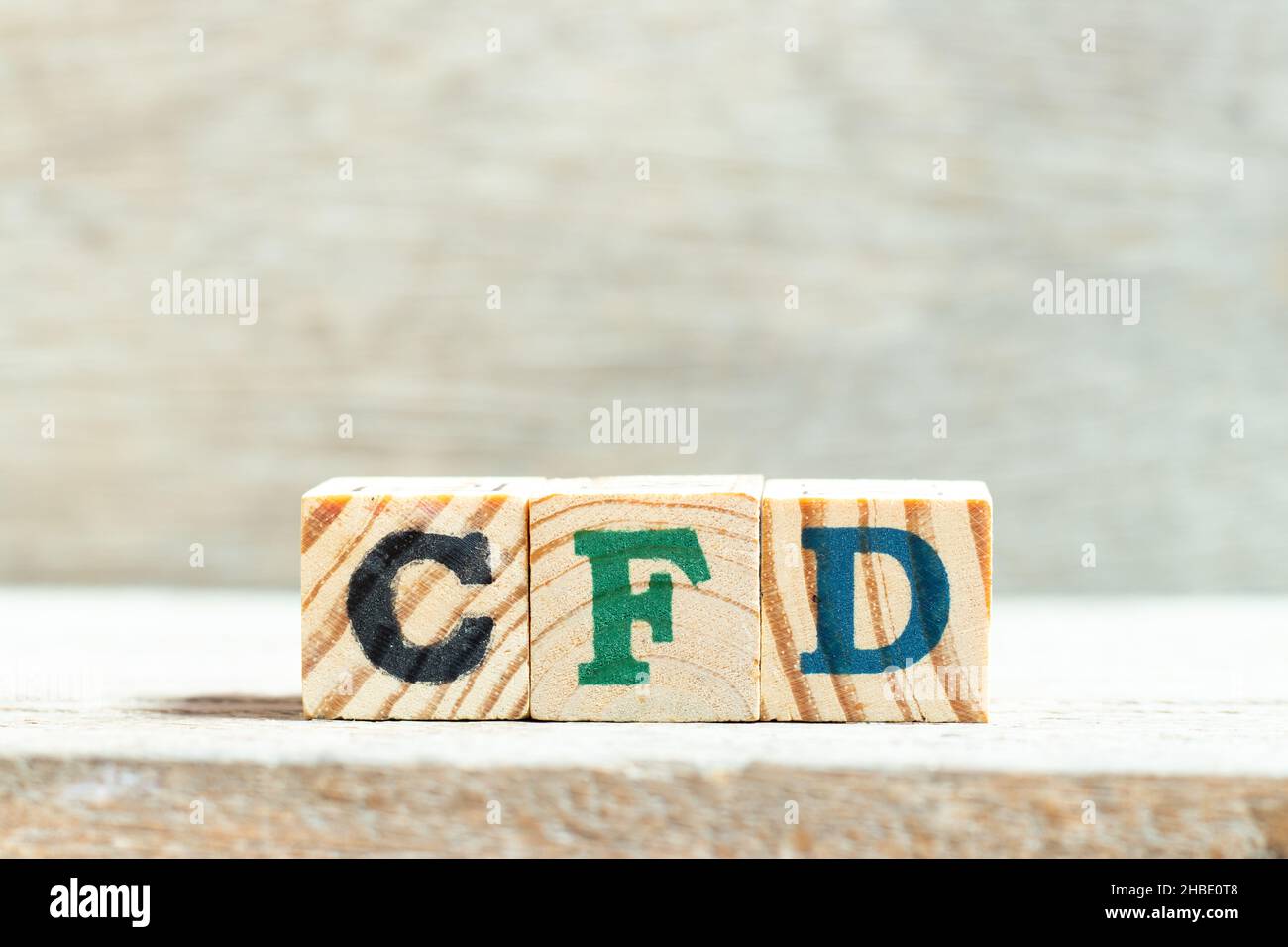 Alphabet letter block in word CFD (Abbreviation of Contract for ...