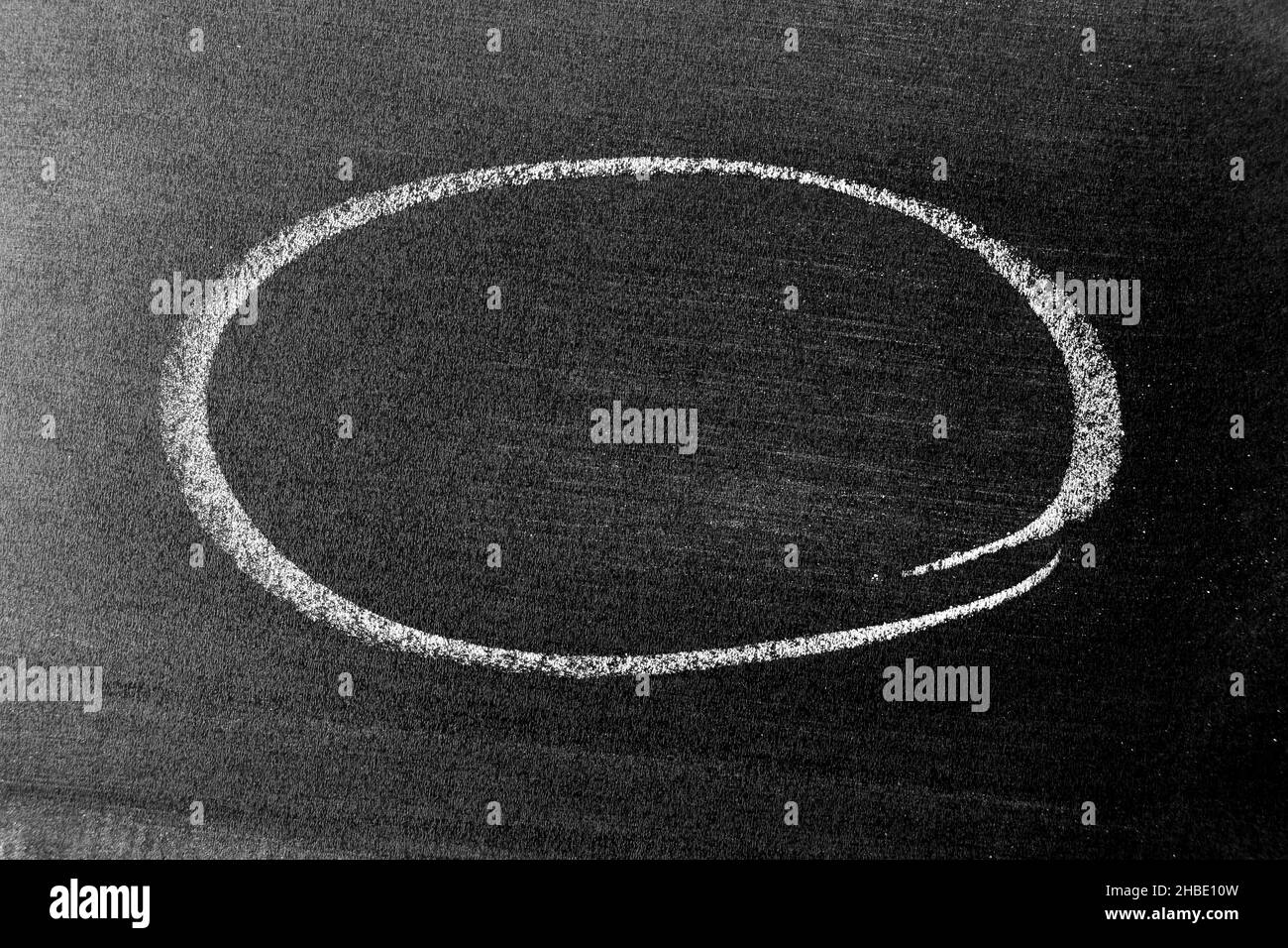 White chalk hand drawing as circle shape on blackboard or chalkboard ...