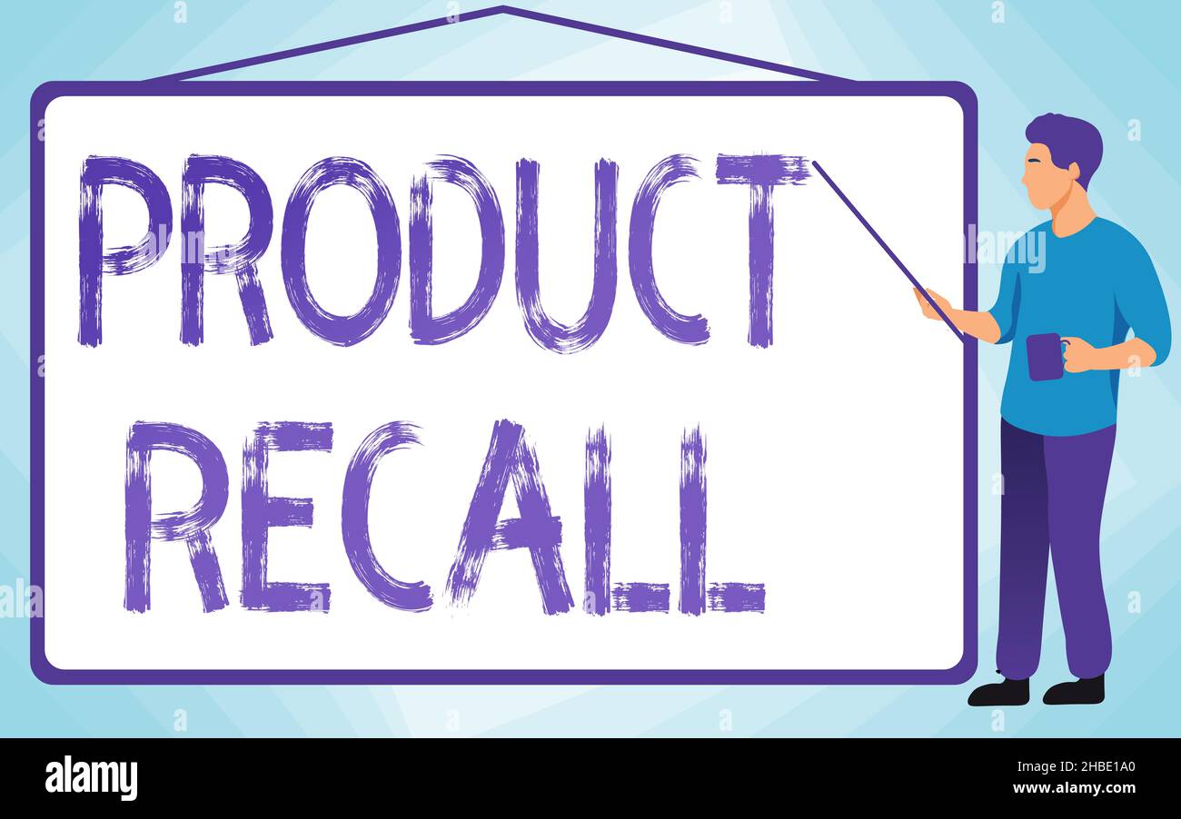 Conceptual caption Product Recall. Word for request to return the ...