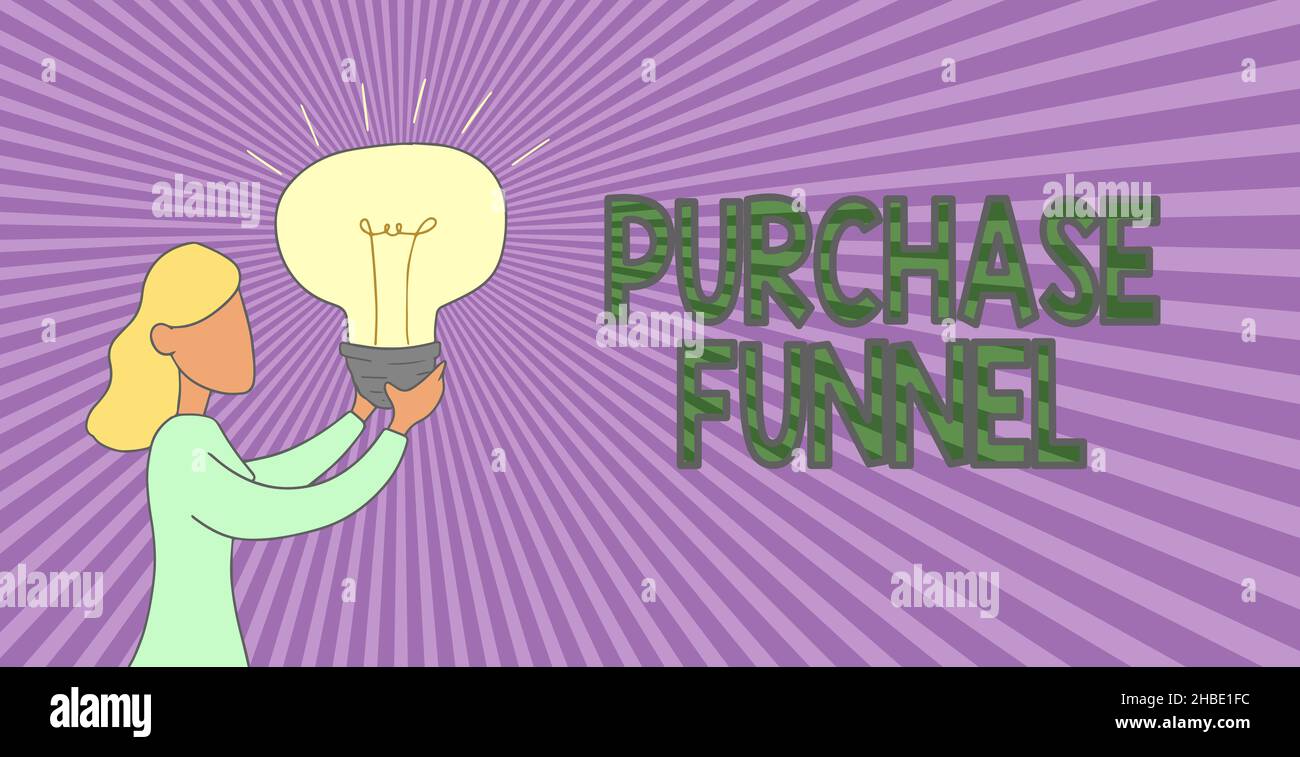 Text caption presenting Purchase Funnel. Business concept consumer ... Text caption presenting Purchase Funnel. Business concept consumer ...