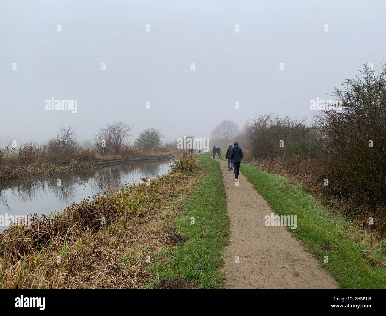 Grand Union Canal Northampton Northamptonshire UK walkers walk path ...