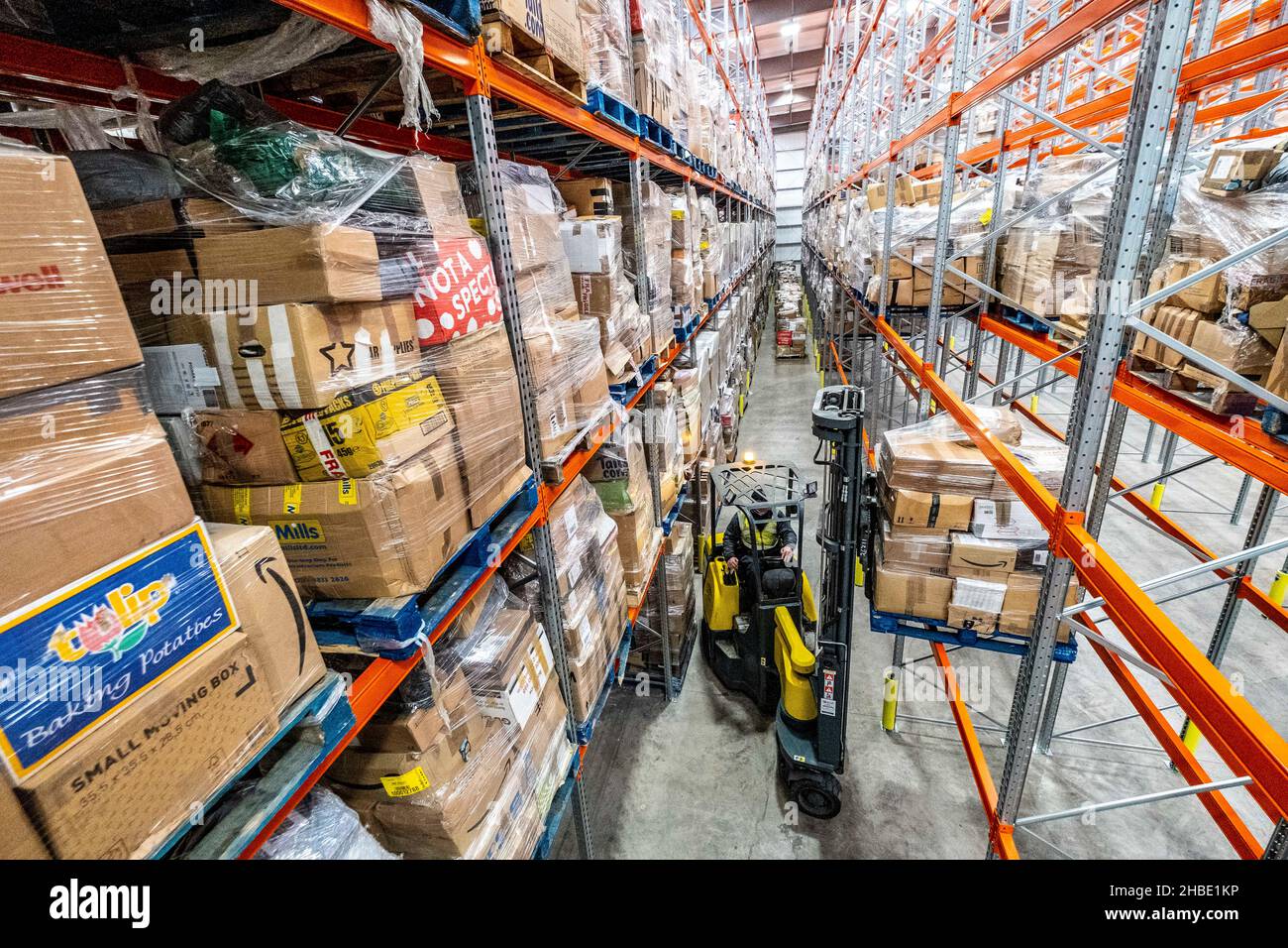 Warehouse shelving with stock Stock Photo - Alamy