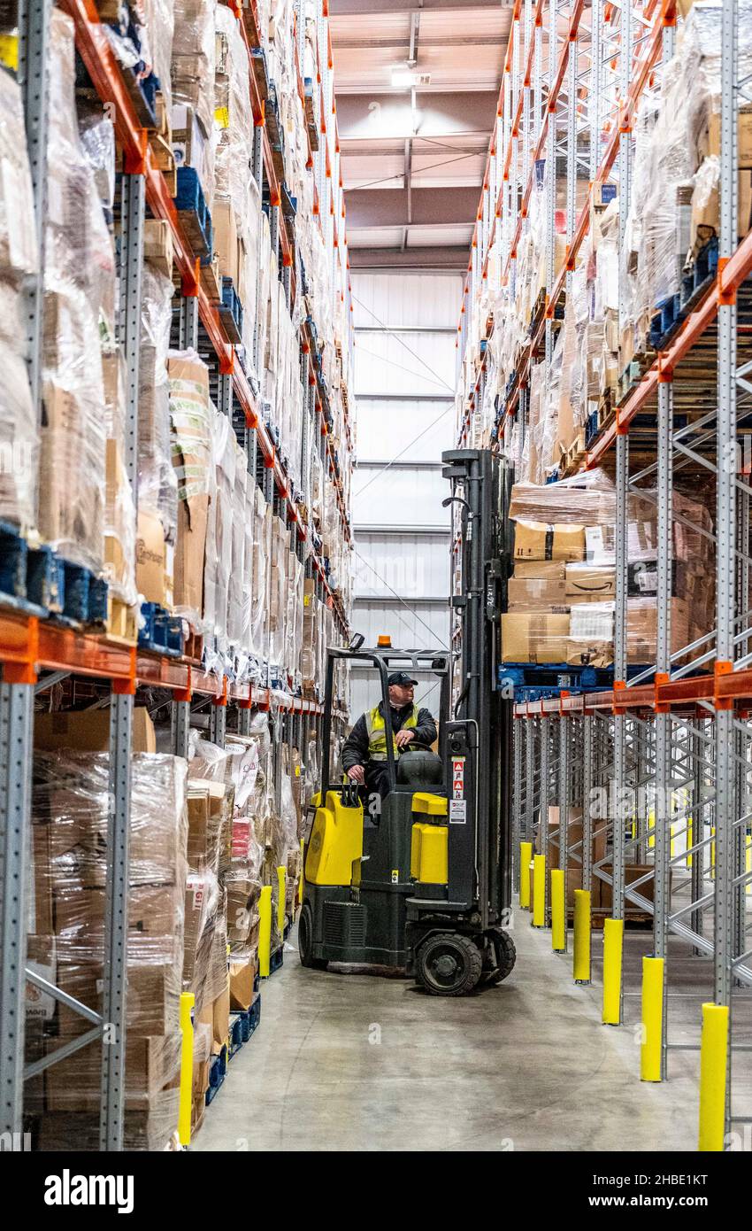 Warehouse shelving with stock Stock Photo - Alamy