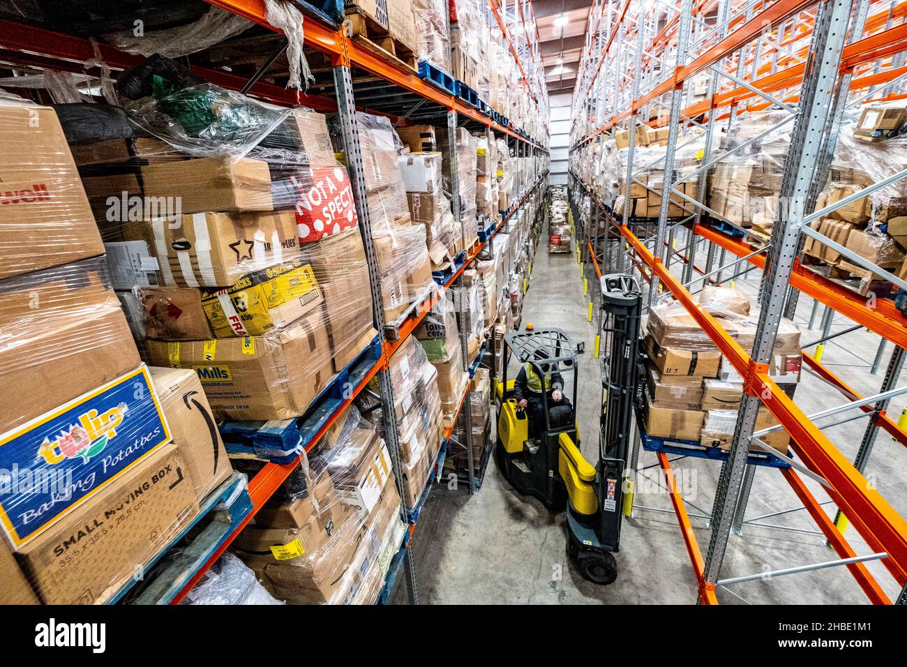 Warehouse shelving with stock Stock Photo - Alamy