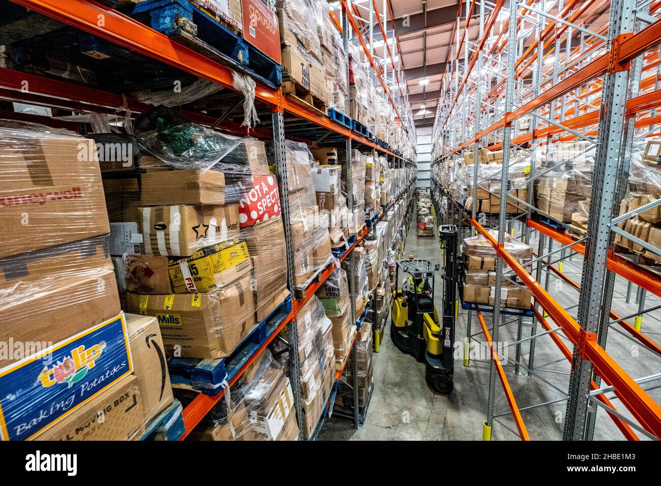 Warehouse shelving with stock Stock Photo - Alamy