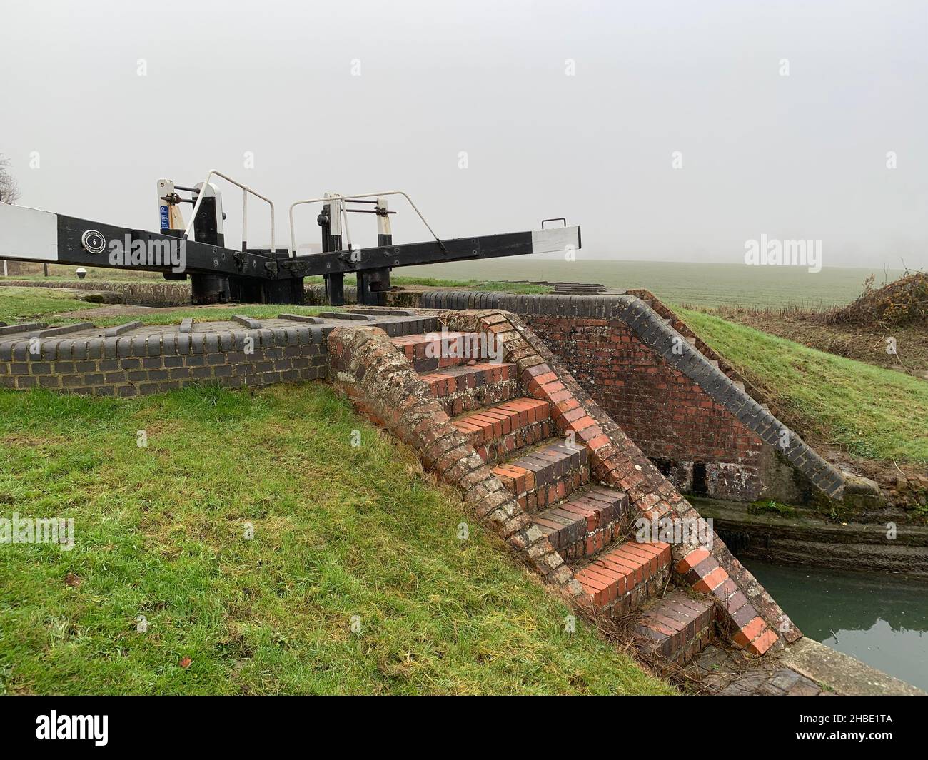 Grand Union Canal Northampton Northamptonshire UK steps path concrete ...