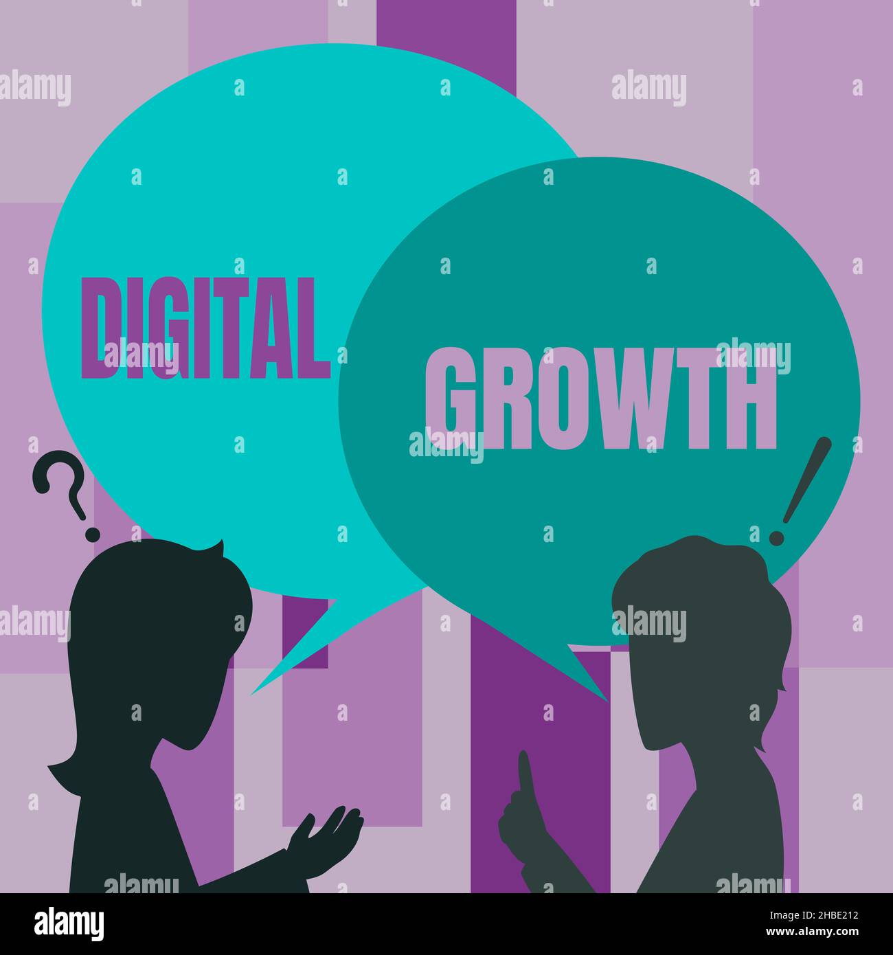 Conceptual caption Digital Growth. Business showcase early stages of ...