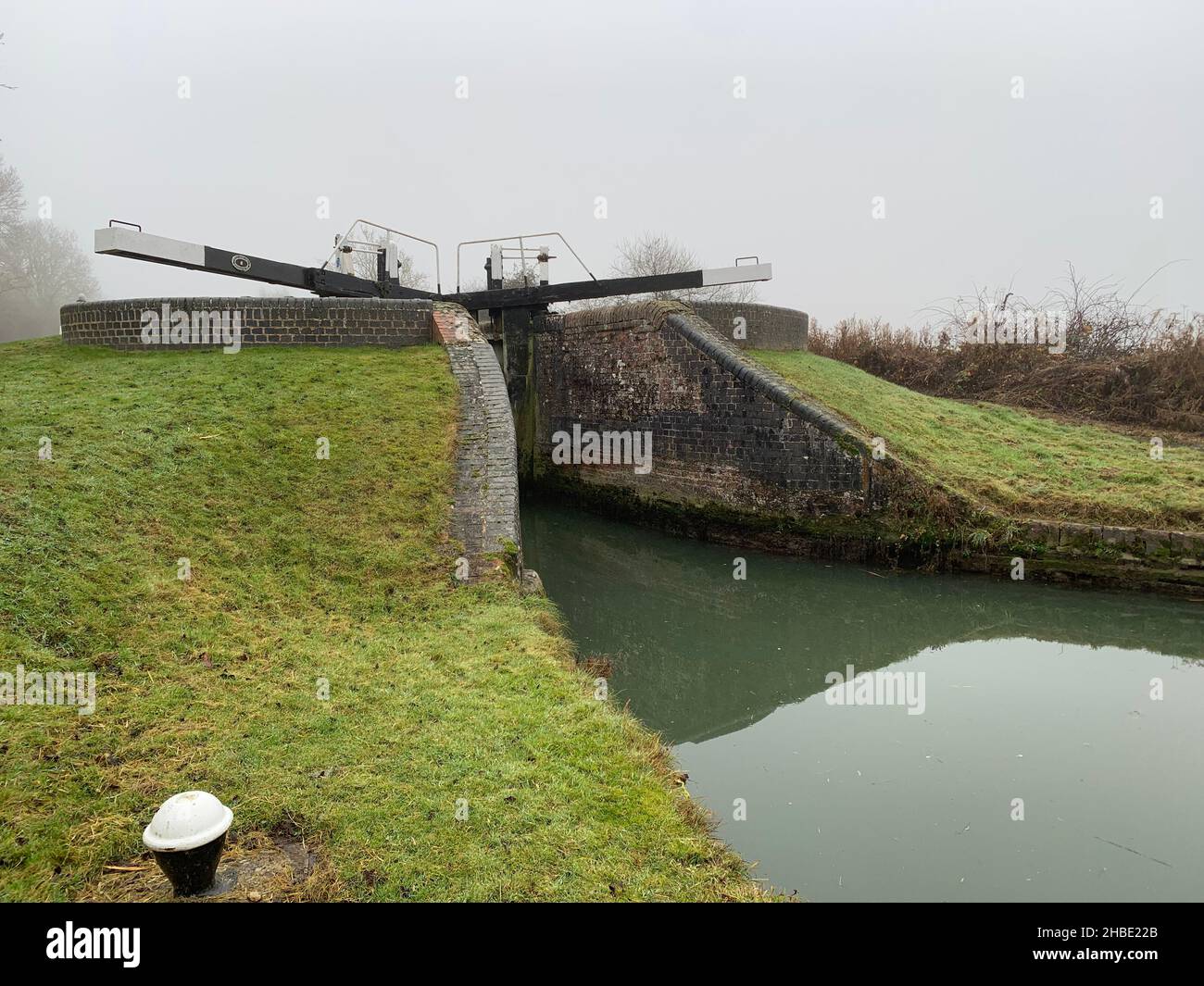 Grand Union Canal Northampton Northamptonshire UK Lock gates Lock water ...