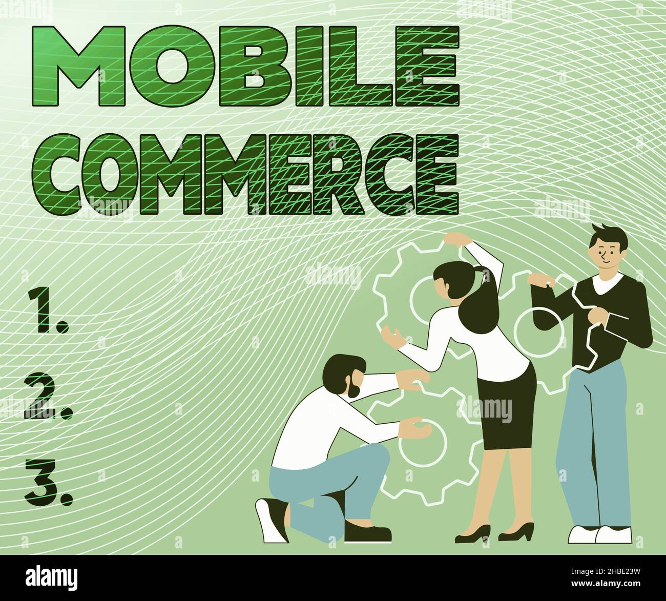 Conceptual Display Mobile Commerce Business Concept Using Mobile Phone