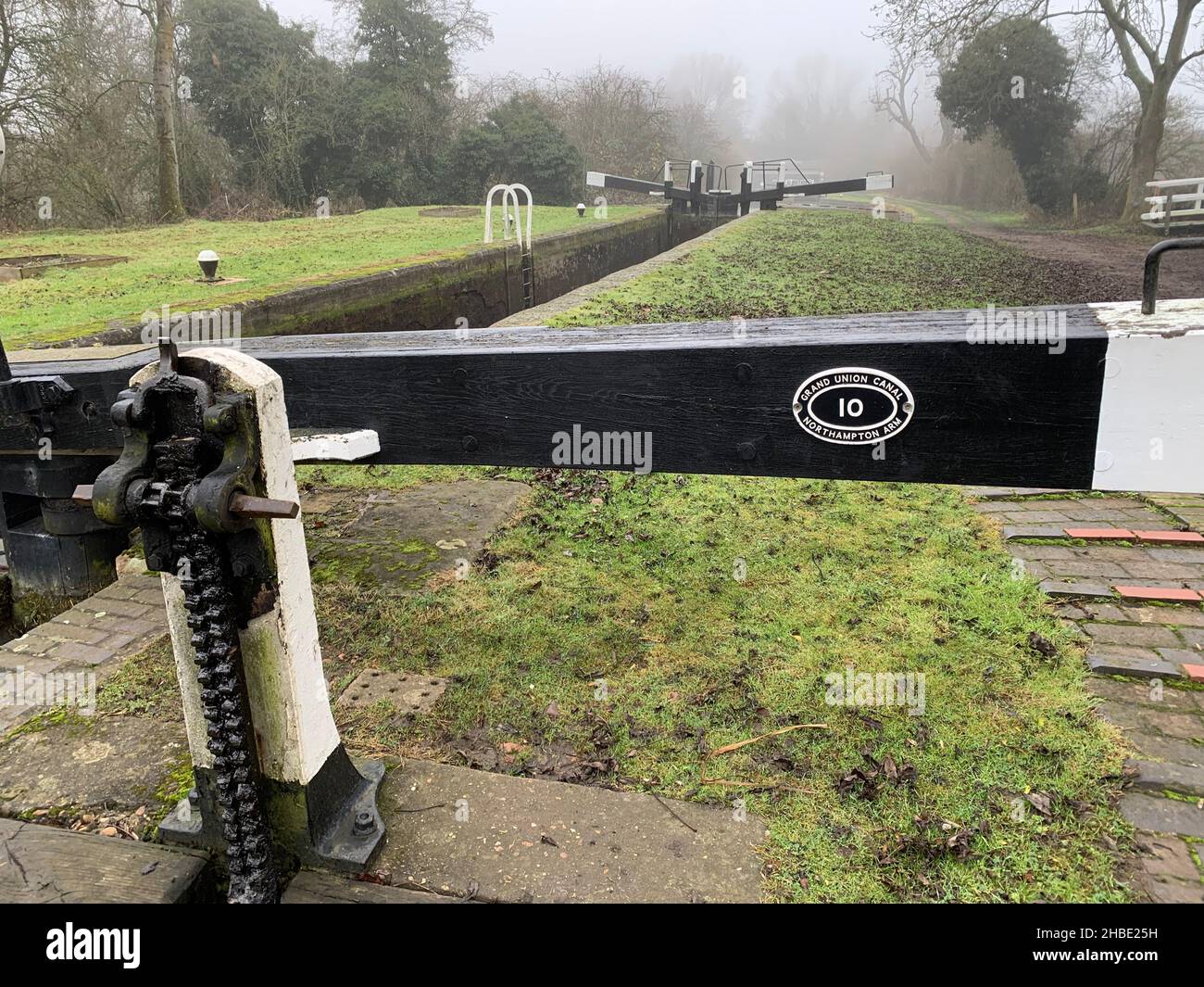 Grand Union Canal Northampton Northamptonshire UK sign Lock Gates ...