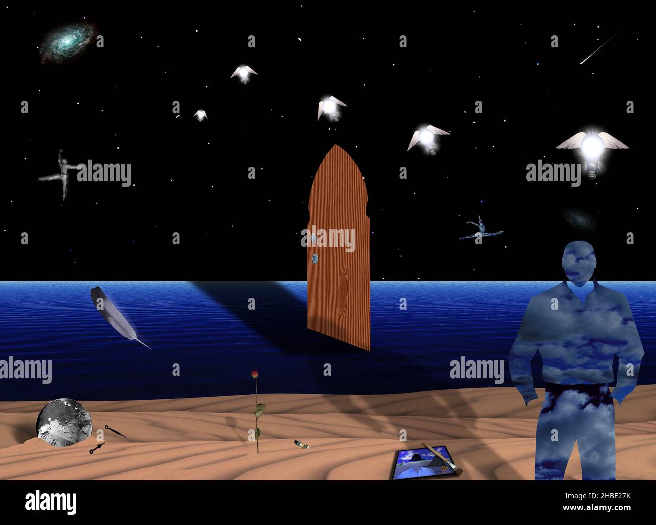 Bizarre surreal art. 3D rendering Stock Photo - Alamy