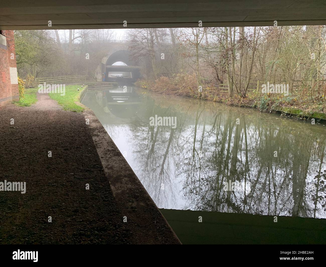 Grand Union Canal Northampton Northamptonshire UK bridge M1 Motorway ...