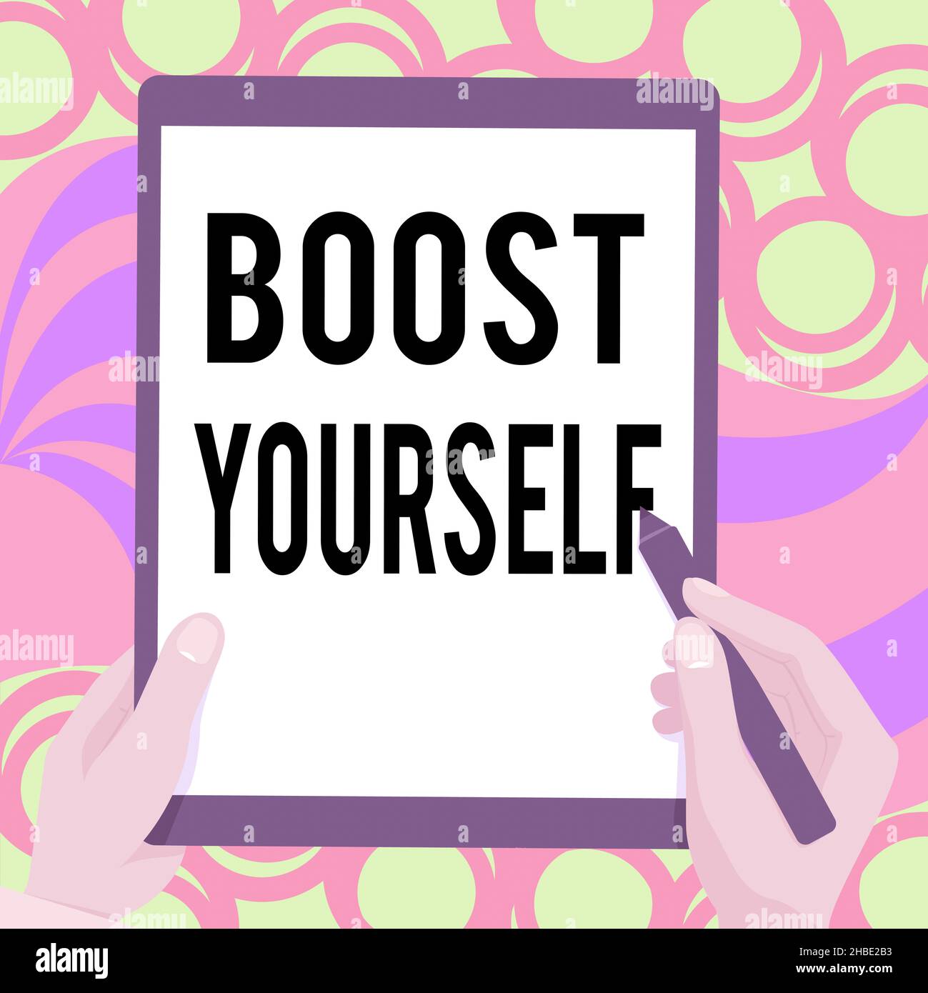 Hand writing sign Boost Yourself. Business overview delivering a lift ...