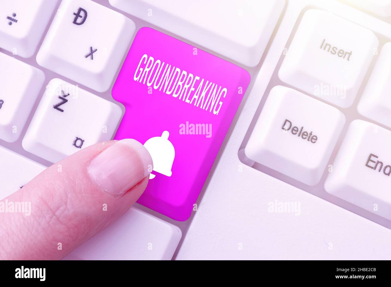 Handwriting text Groundbreaking. Word Written on Very new and a big ...