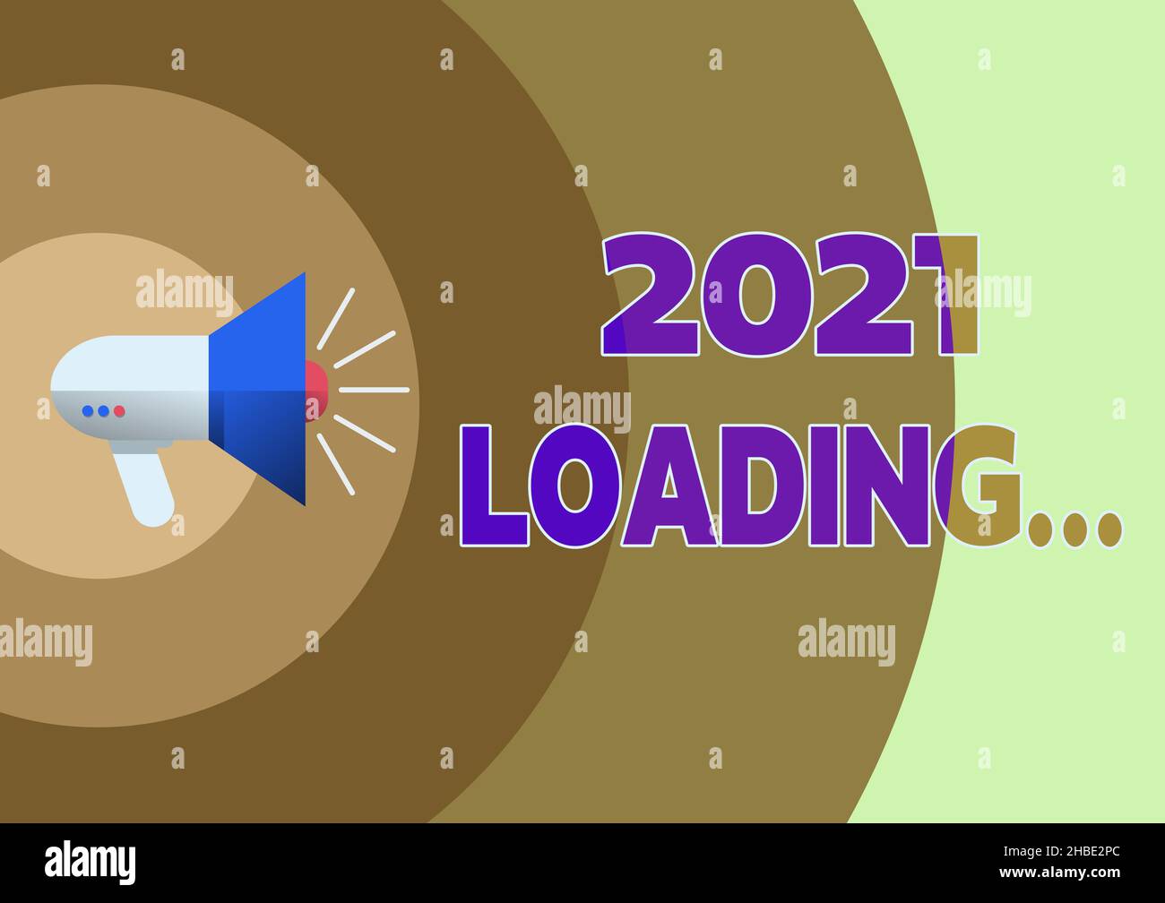 Text caption presenting 2021 Loading.... Word Written on a year composed of a series of events ...