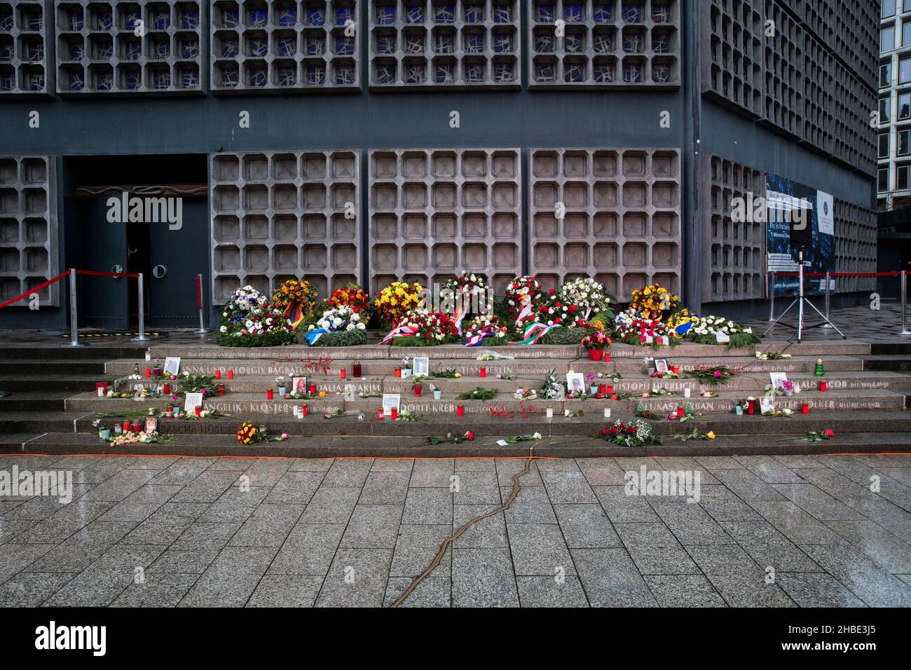 "Goldener Riss" memorial, marking where the truck came to a stop, the ...