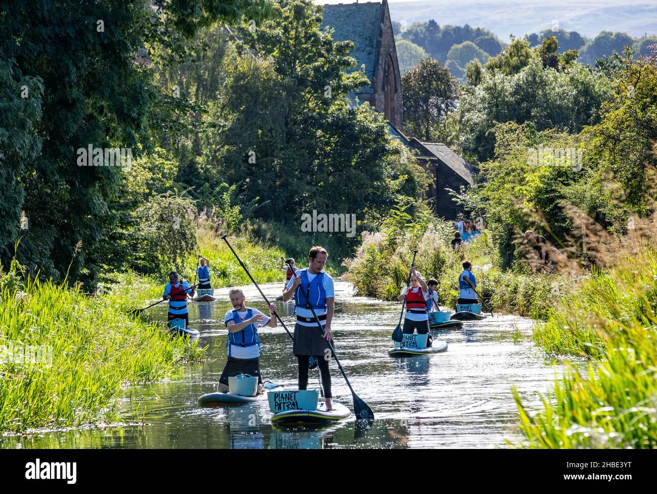 Paddle boarding on Union Canal in Edinburgh Stock Photo - Alamy