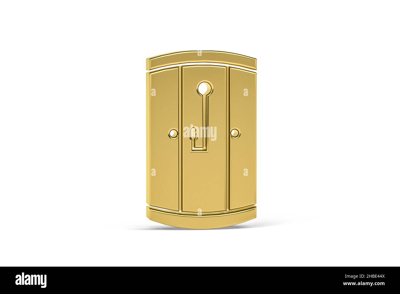 Golden 3d shower cubicle icon isolated on white background - 3d render ...