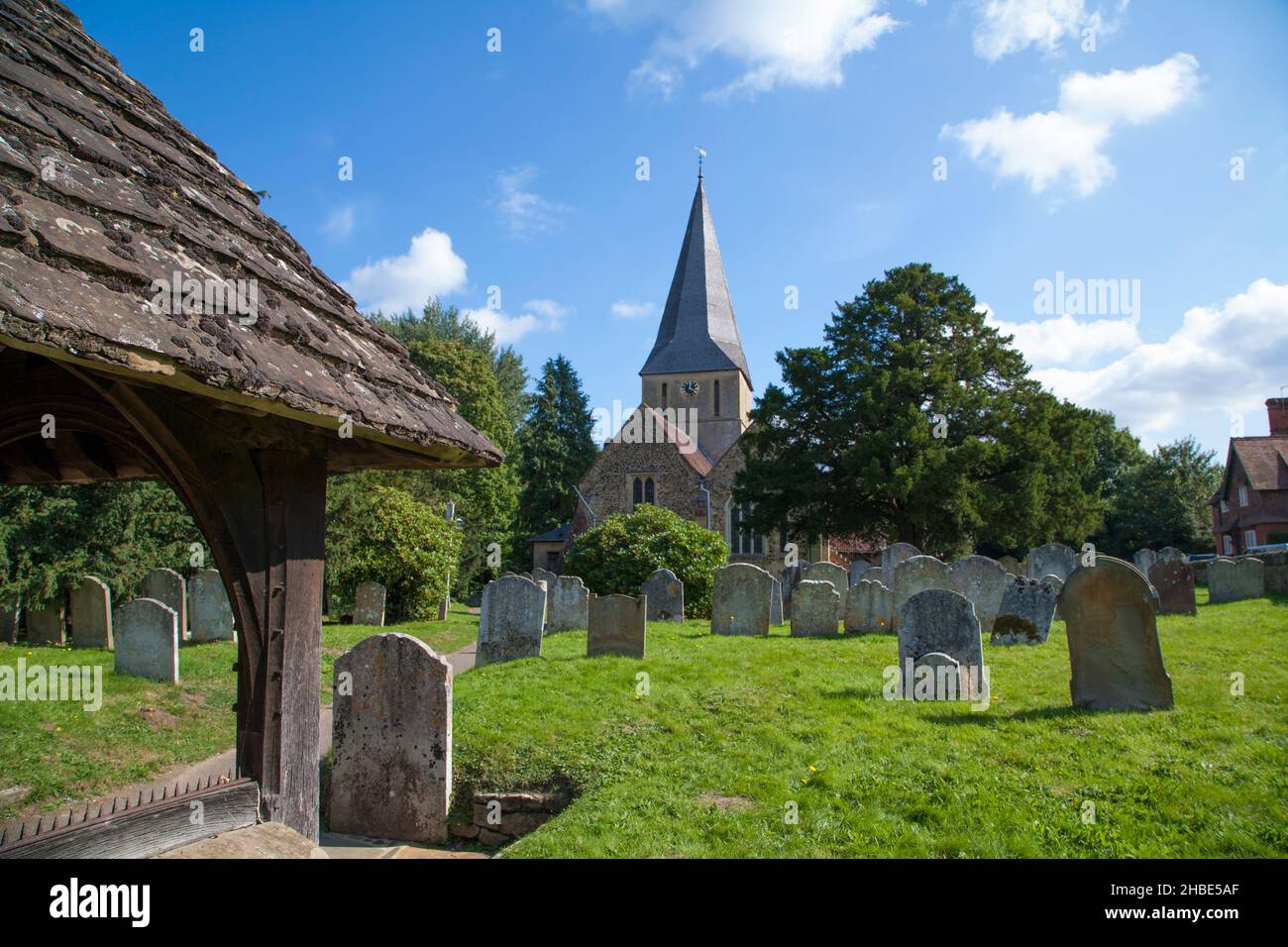 The Village Church of St James, Shere, Surrey, England Stock Photo - Alamy