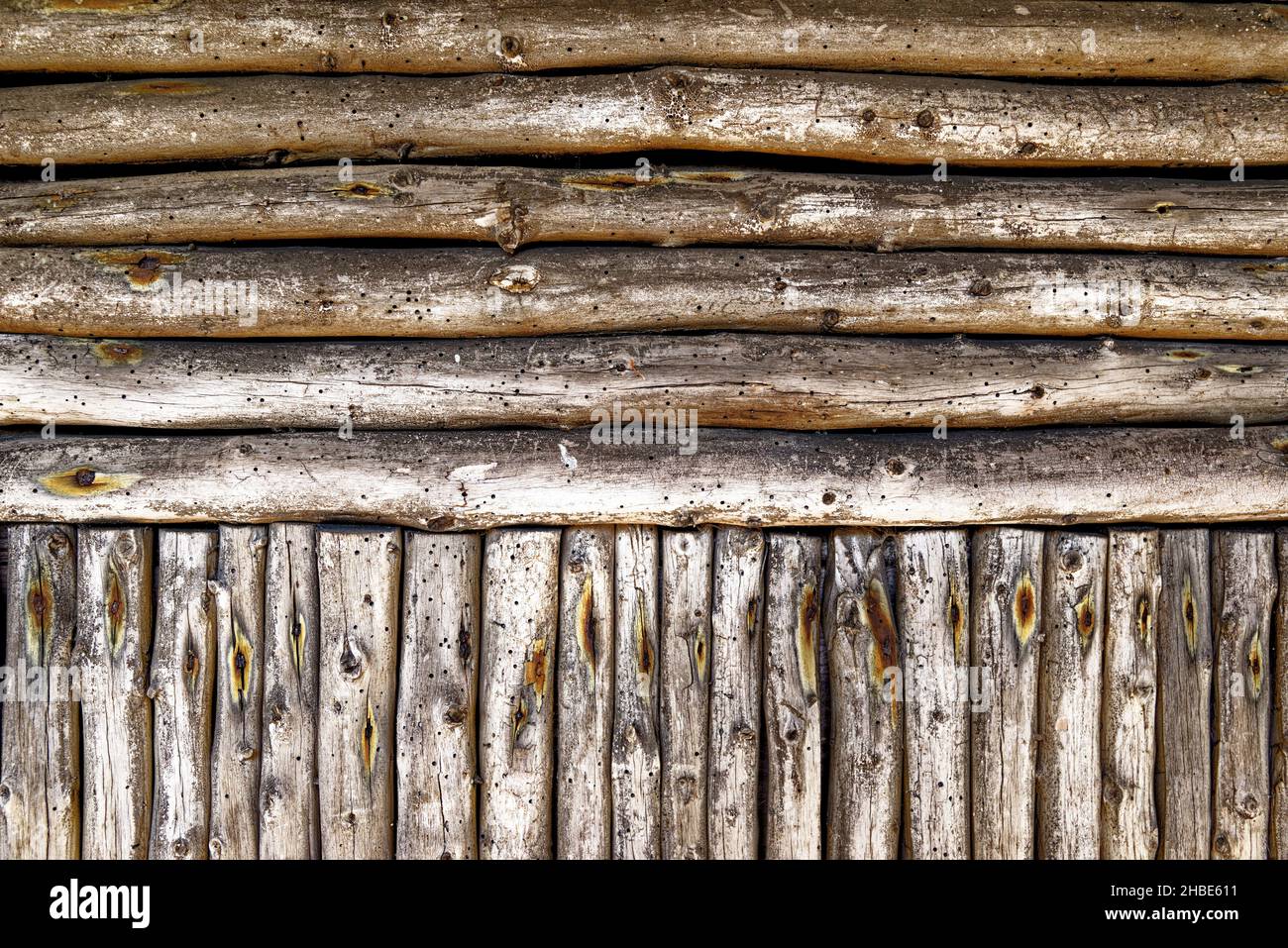 Texture of twigs of trees. Close up of wall made from various tree ...
