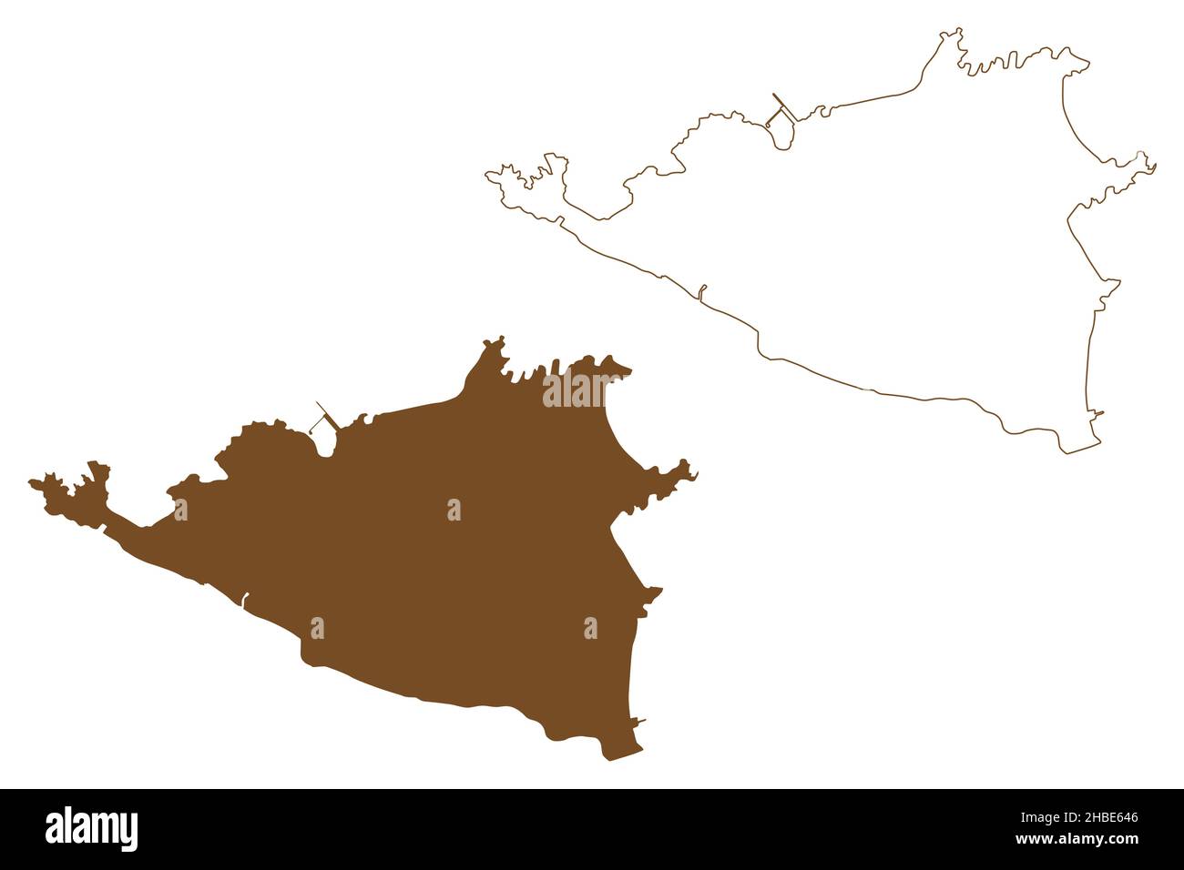 Daishan island (People's Republic of China, PRC, Zhejiang Province) map ...