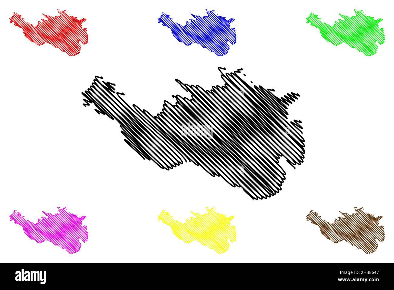Mancherial district (Telangana State, Republic of India) map vector ...