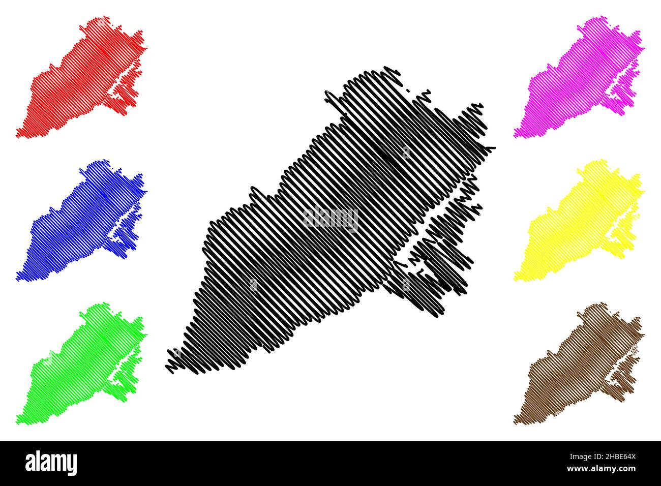 Malkangiri district (Odisha State, Republic of India) map vector ...