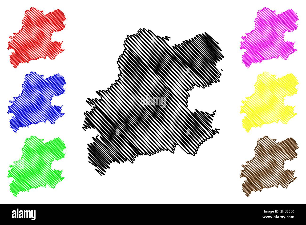 Mau district (Uttar Pradesh State, Republic of India) map vector ...