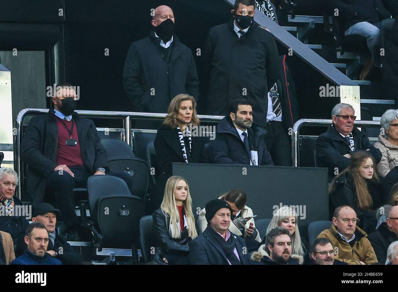 Newcastle Chairman Yasir Al-Rumayyan and Director Amanda Staveley watch ...