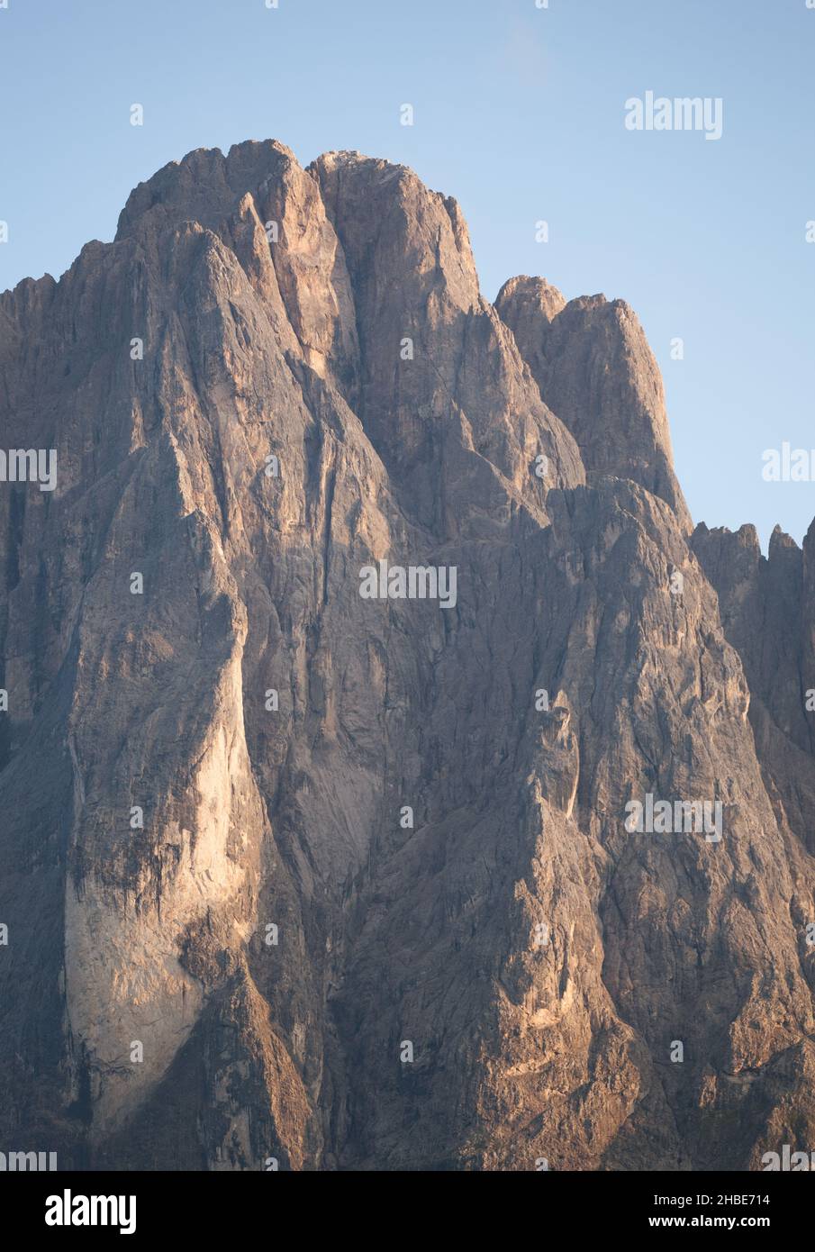 The northern side of Sasso Lungo at sunset from the Val Gardena area ...