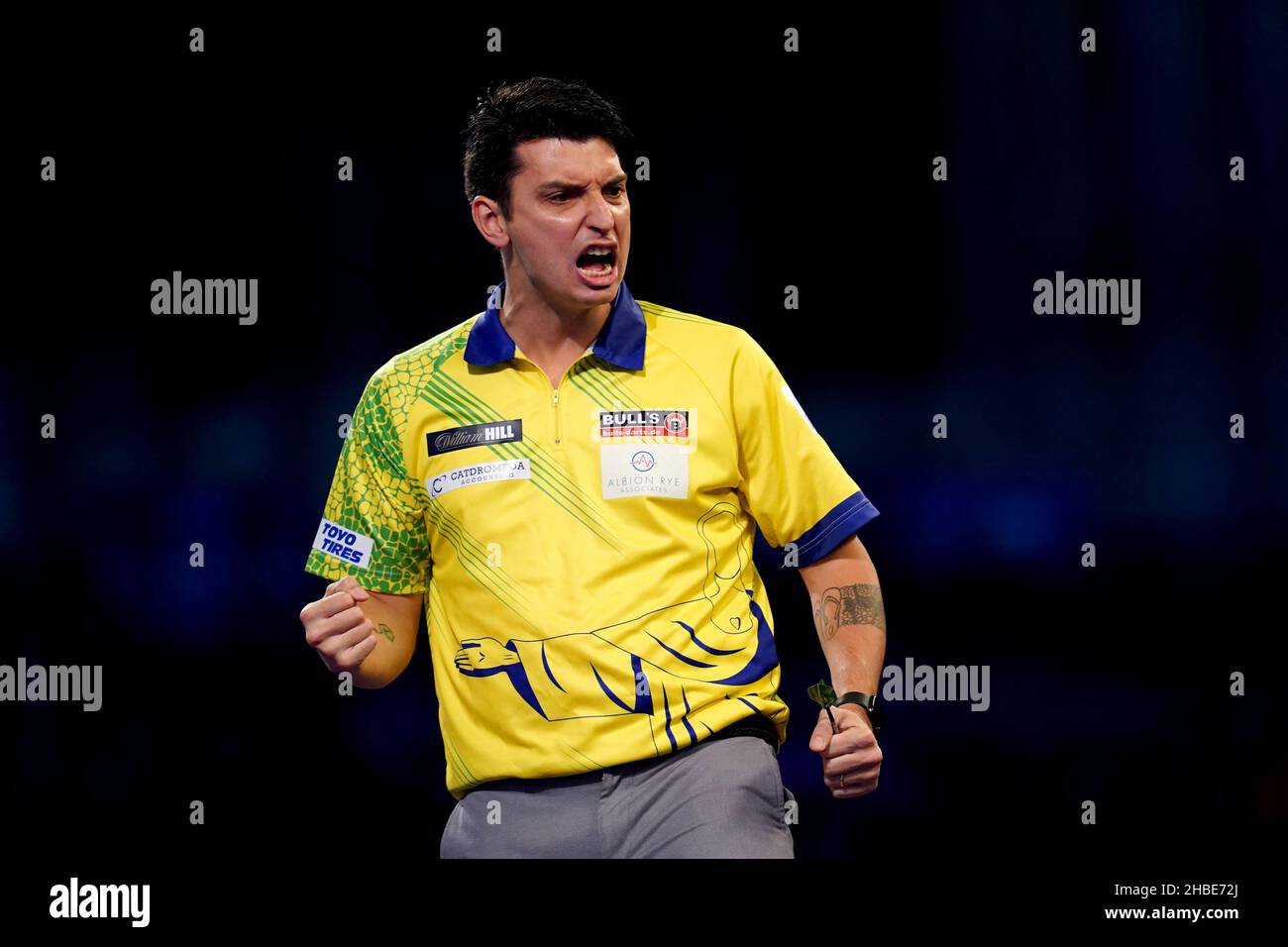 Diogo Portela celebrates during his match against Alan Soutar during ...