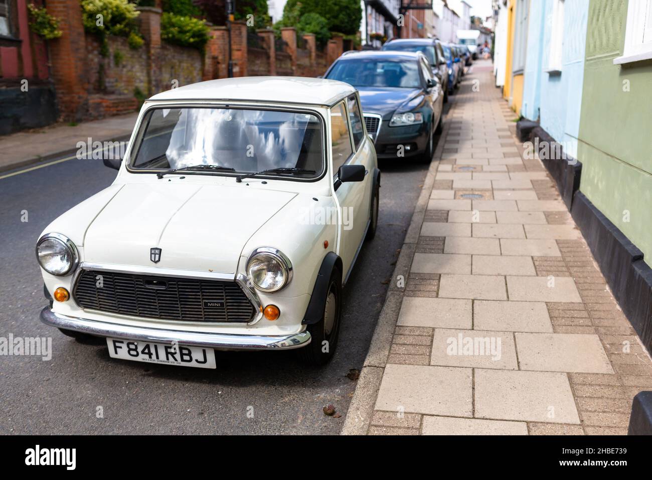 Woodbridge Suffolk UK August 02 2021: A classic 1989 Austin Mini 1000 ...
