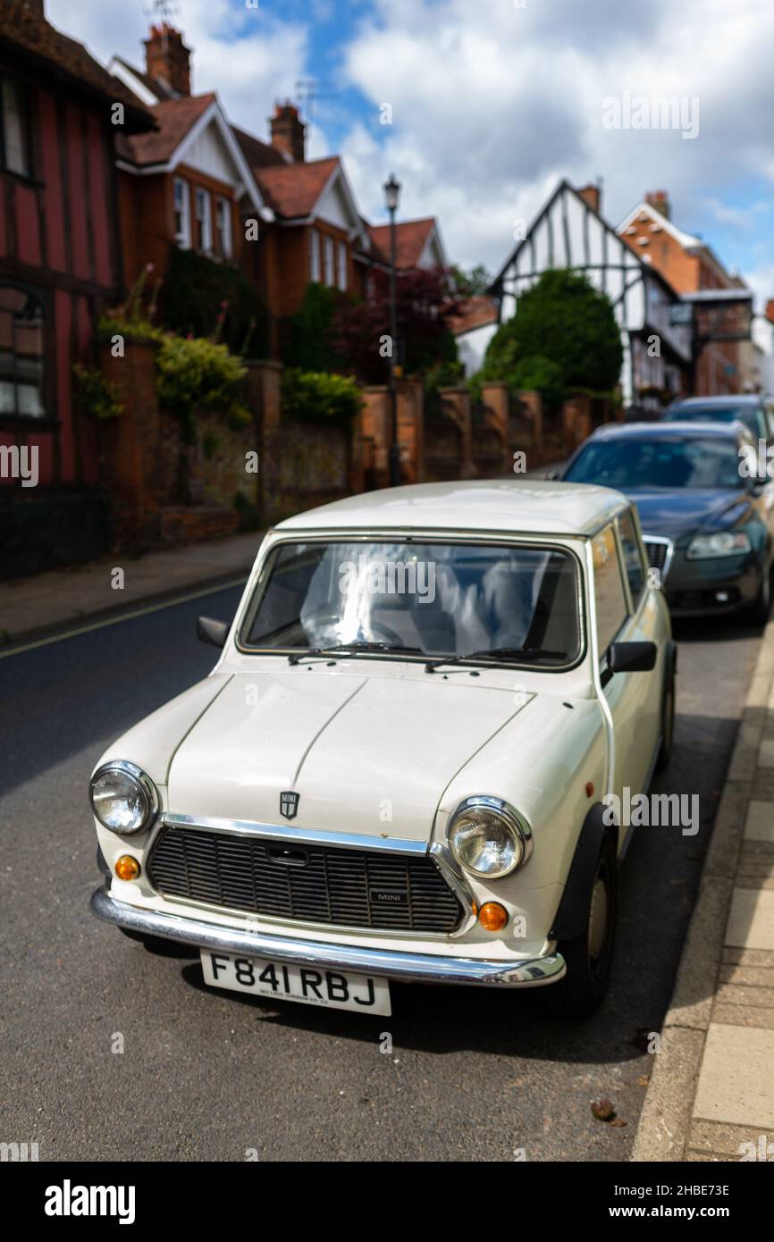 Woodbridge Suffolk UK August 02 2021: A classic 1989 Austin Mini 1000 ...