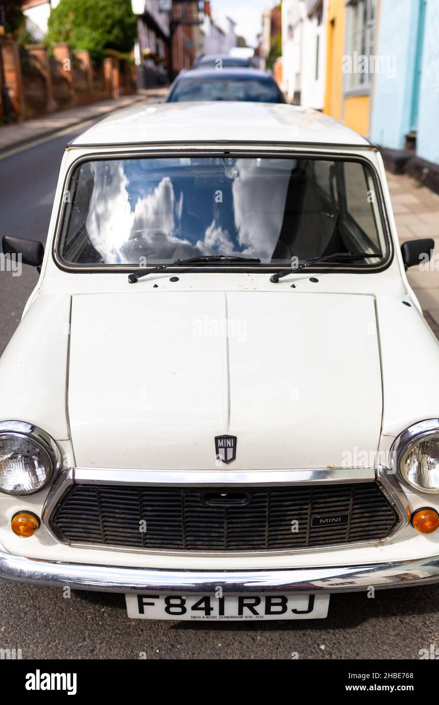 Woodbridge Suffolk UK August 02 2021: A classic 1989 Austin Mini 1000 ...