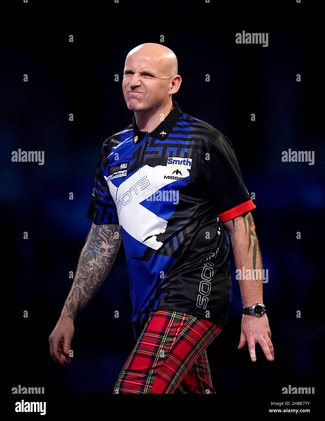 Alan Soutar reacts during his match with Diogo Portela during day five ...