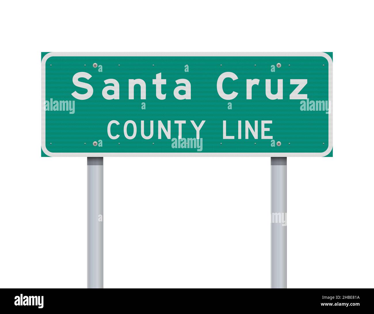 Vector illustration of the Santa Cruz County Line green road sign Stock ...
