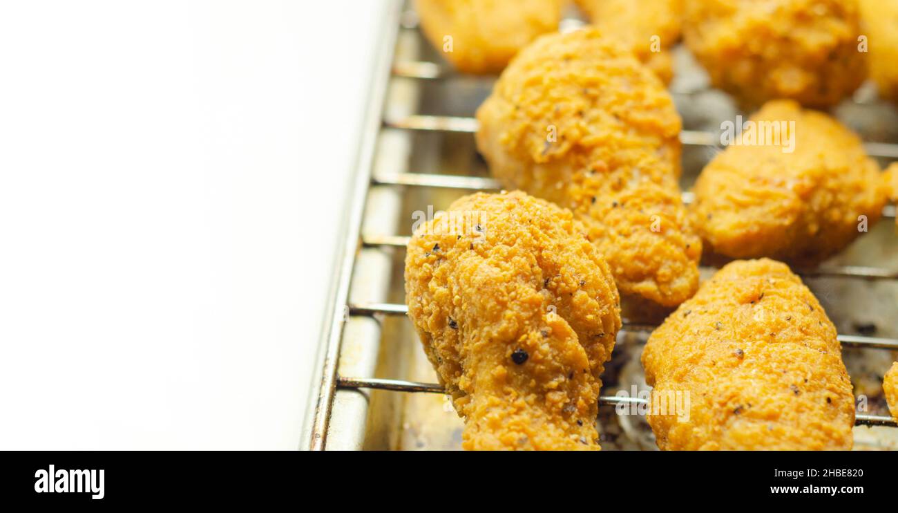 Southern crispy battered fried chicken wings, deep-fried chicken wings ...