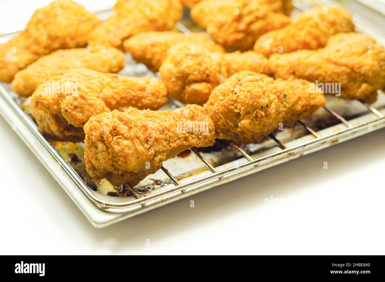 Southern crispy battered fried chicken wings, deep-fried chicken wings ...