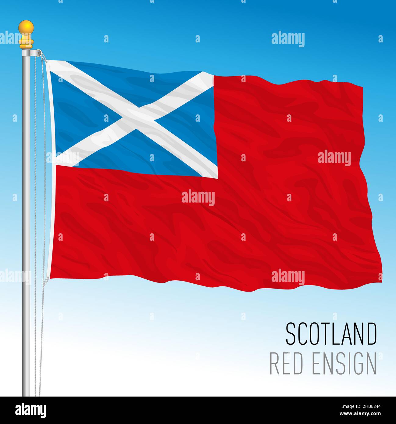 Scottish red ensign, navy flag, Scotland, vector illustration Stock ...