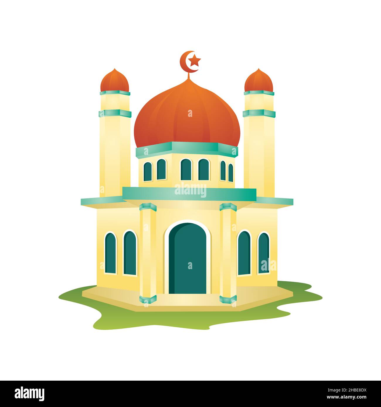 Islamic mosque building flat design illustration Stock Vector Image ...