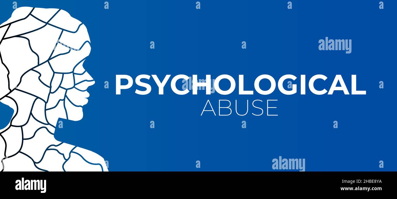 Blue Psychological Abuse Background Illustration Stock Vector Image ...