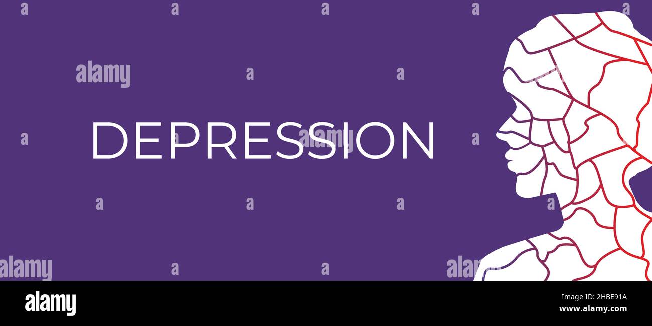Purple Depression Background Illustration Stock Vector Image & Art - Alamy