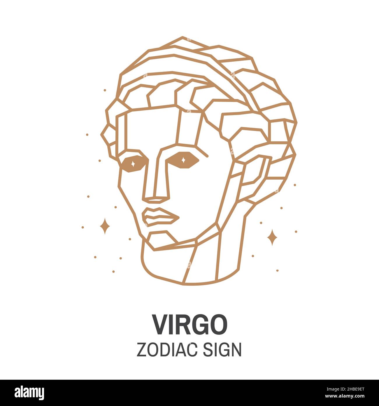 Zodiac astrology horoscope sign virgo linear design. Vector ...