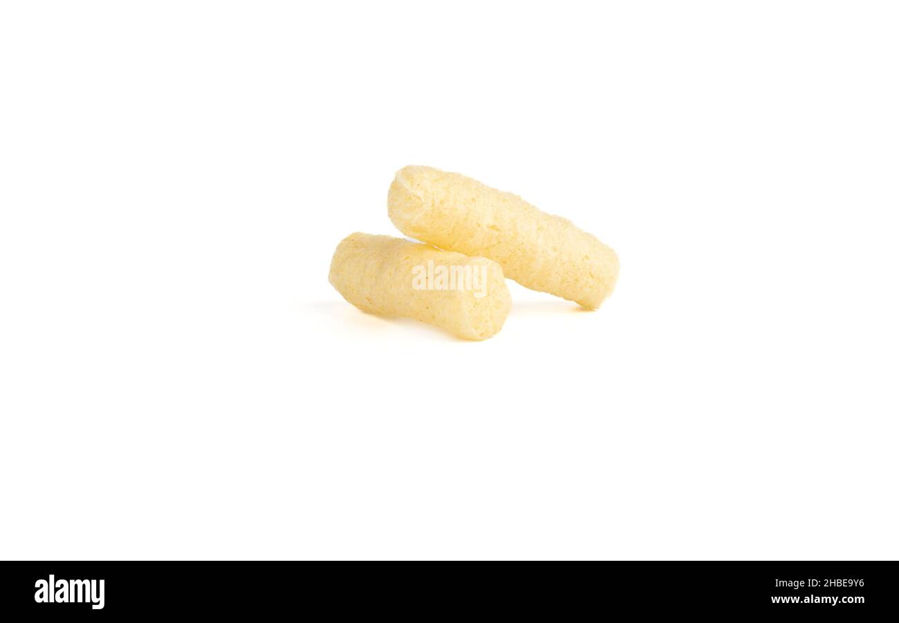 Two sweet corn sticks on a white background. Copy space Stock Photo - Alamy