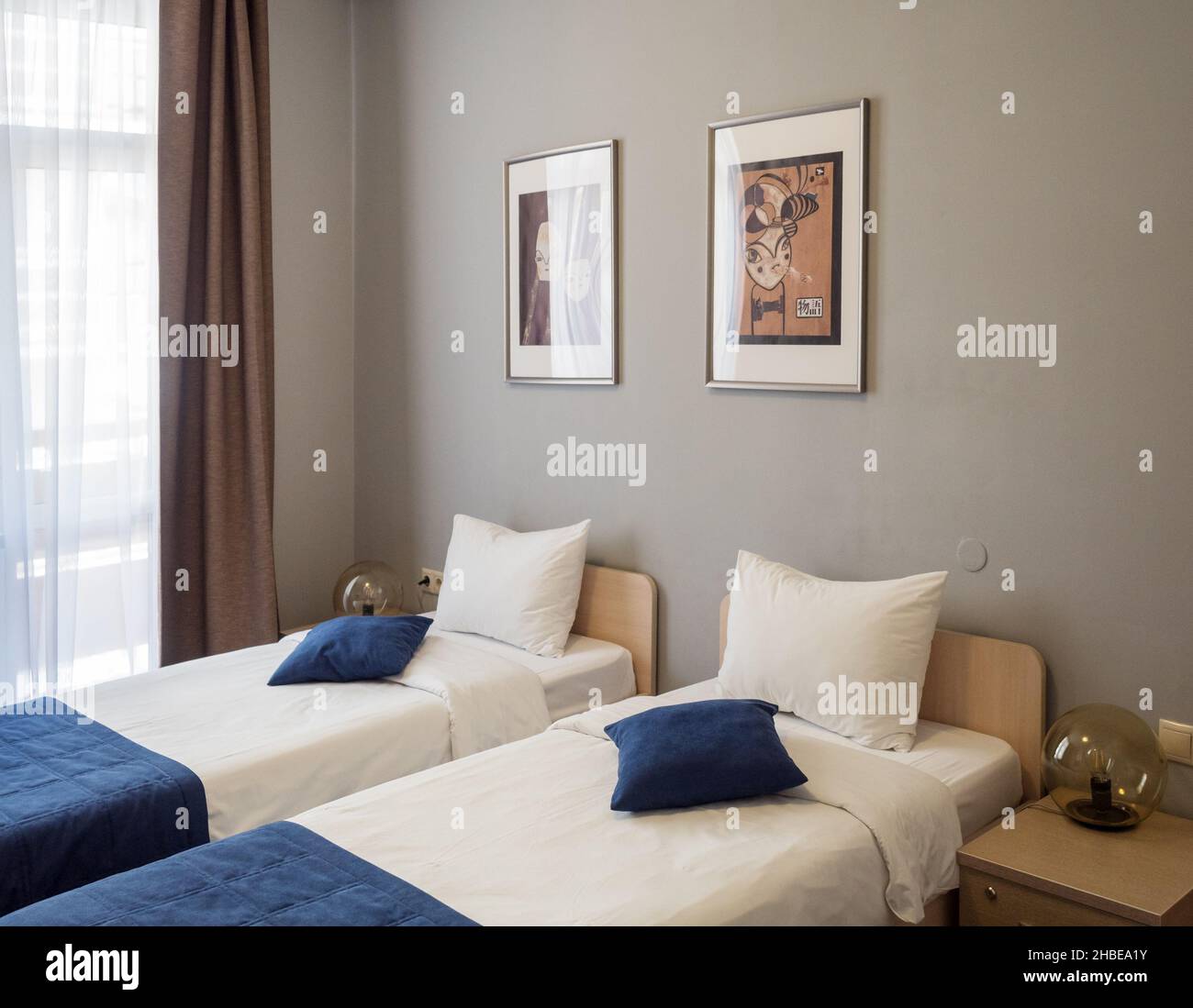 Two large double beds hi-res stock photography and images - Alamy
