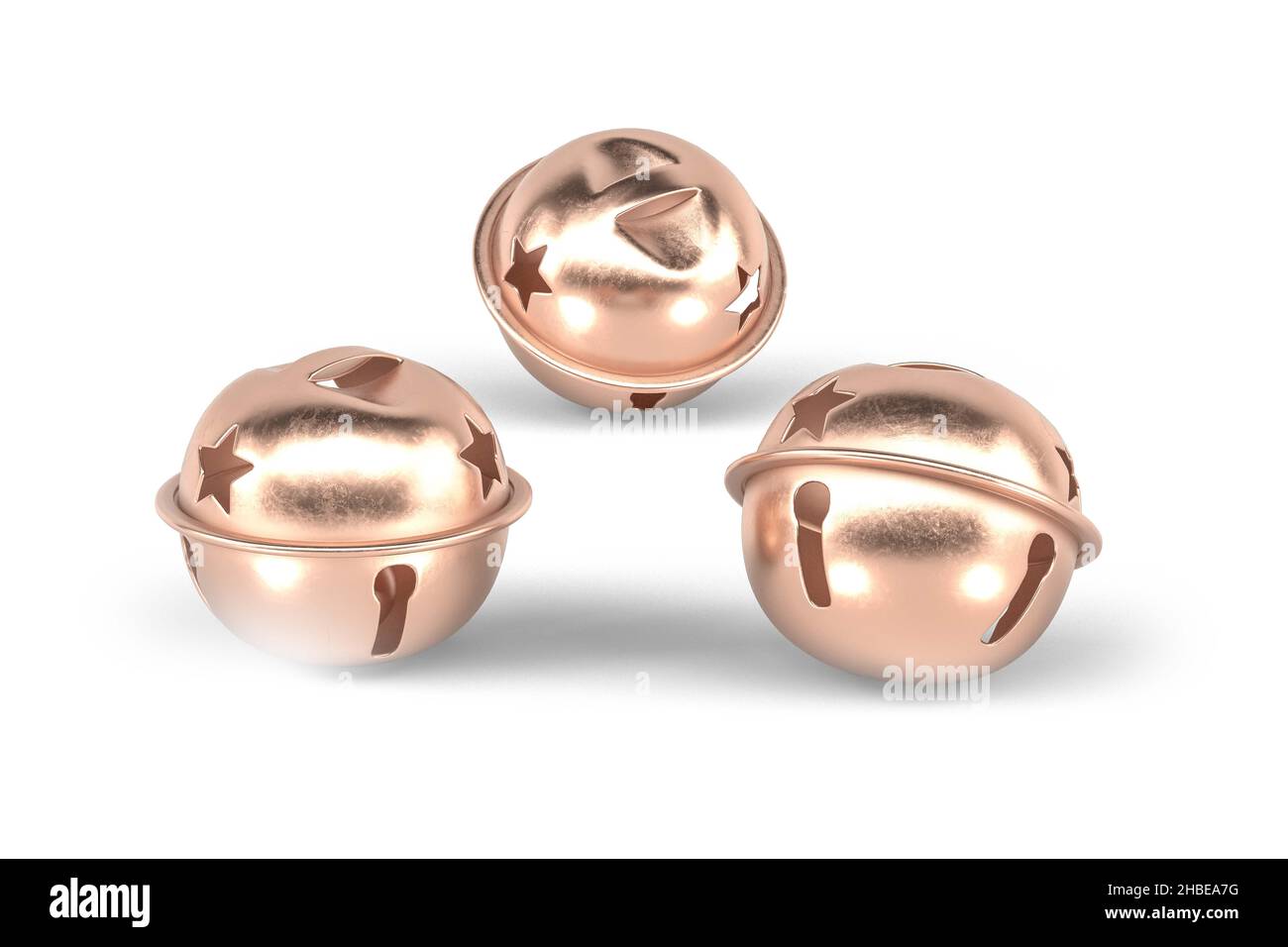 Christmas bells isolated on white background - 3d render Stock Photo ...