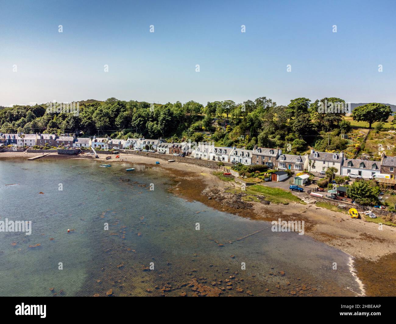 Aerial photograph of the beautiful village of Plockton, known as the ...