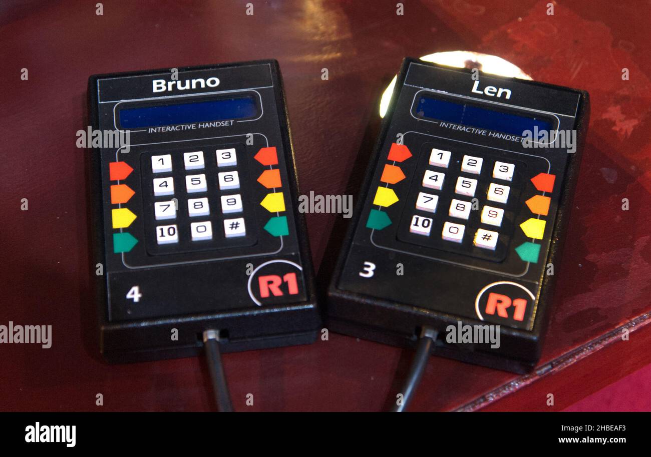 Judges Voting Keypads - Bruno Tonioli and Len Goodman, Strictly Come ...