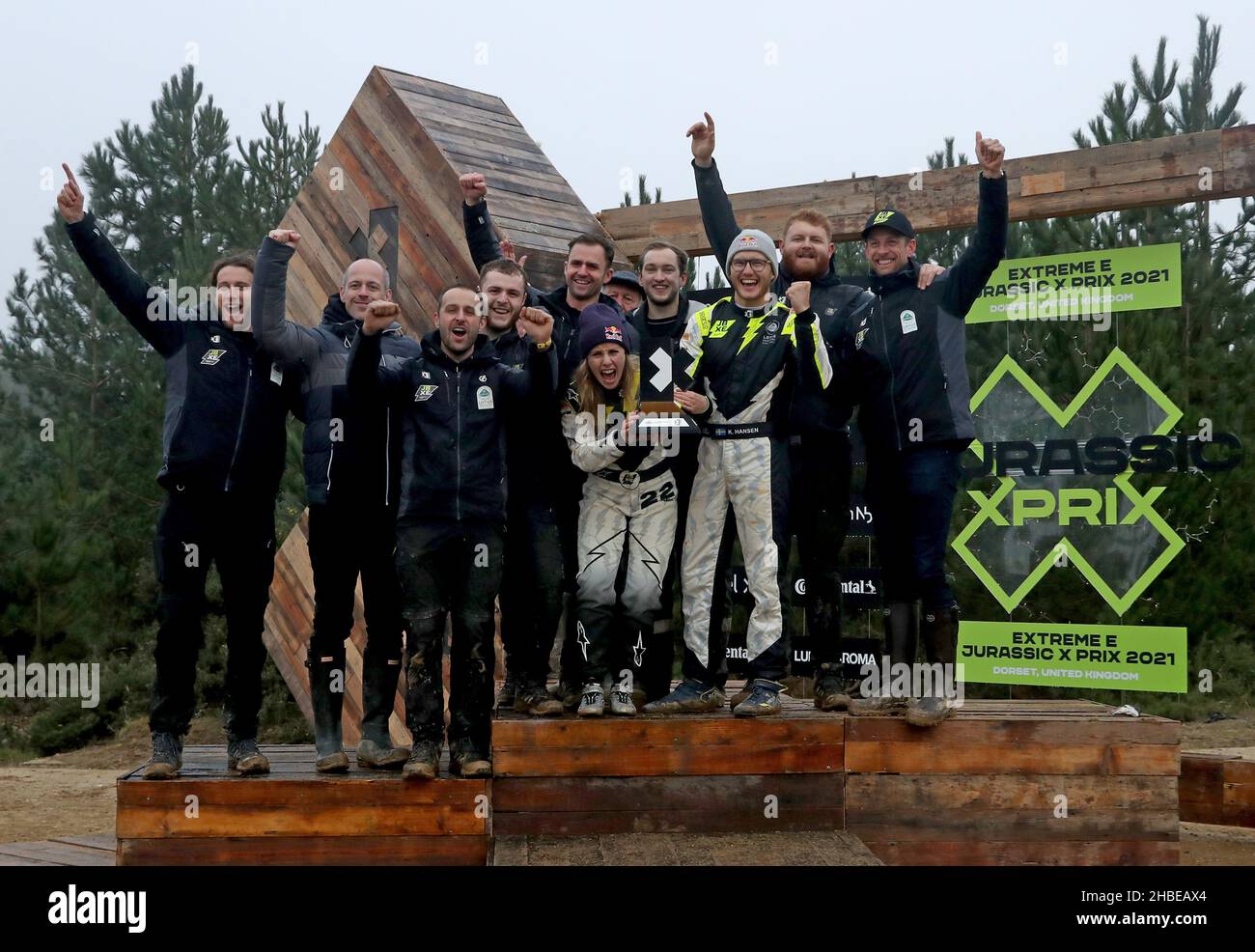 JBXE drivers Mikaela Ahlin-Kottulinsky and Kevin Hansen celebrate ...