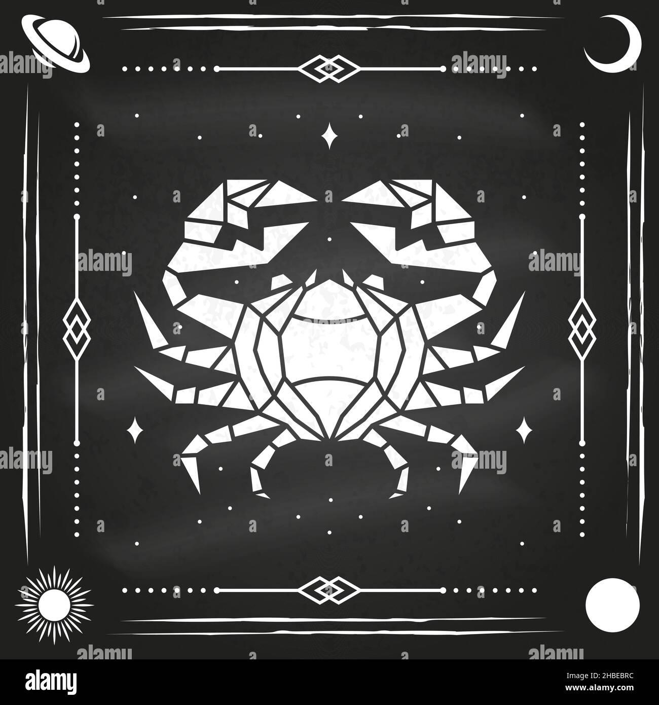 Zodiac astrology horoscope sign Cancer design. Vector illustration ...